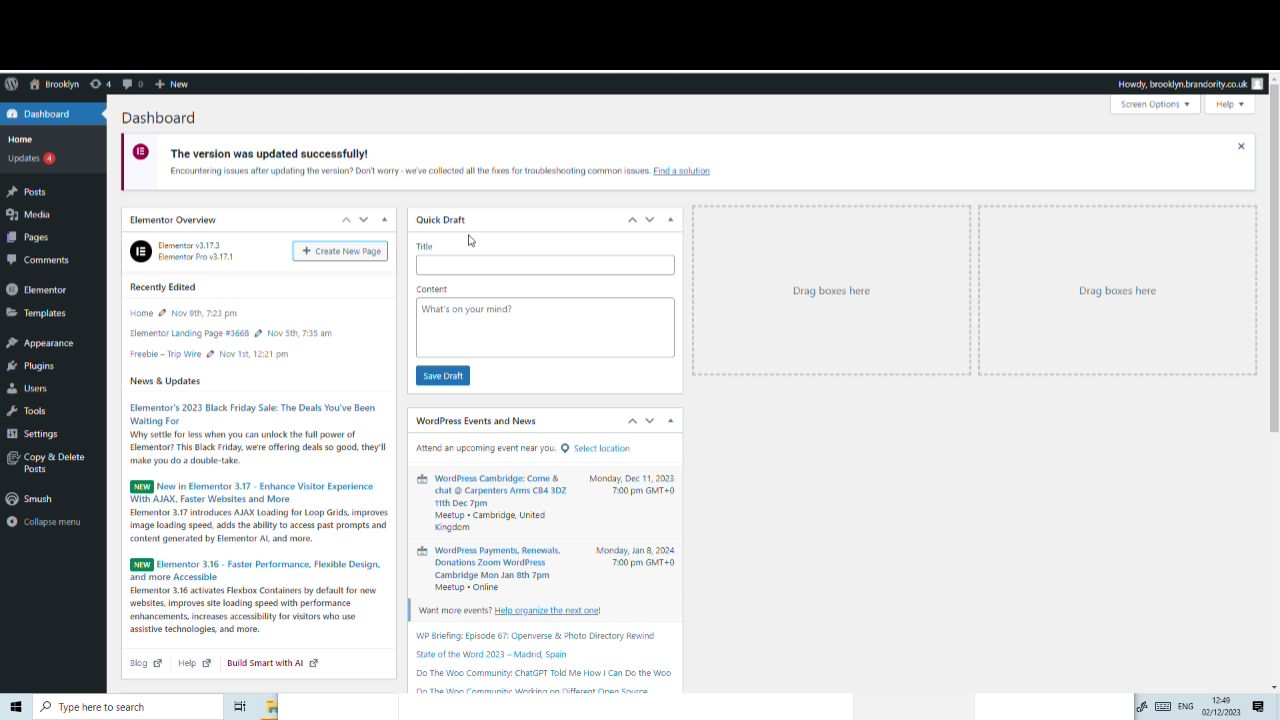 The WordPress Dashboard Overview - Descript