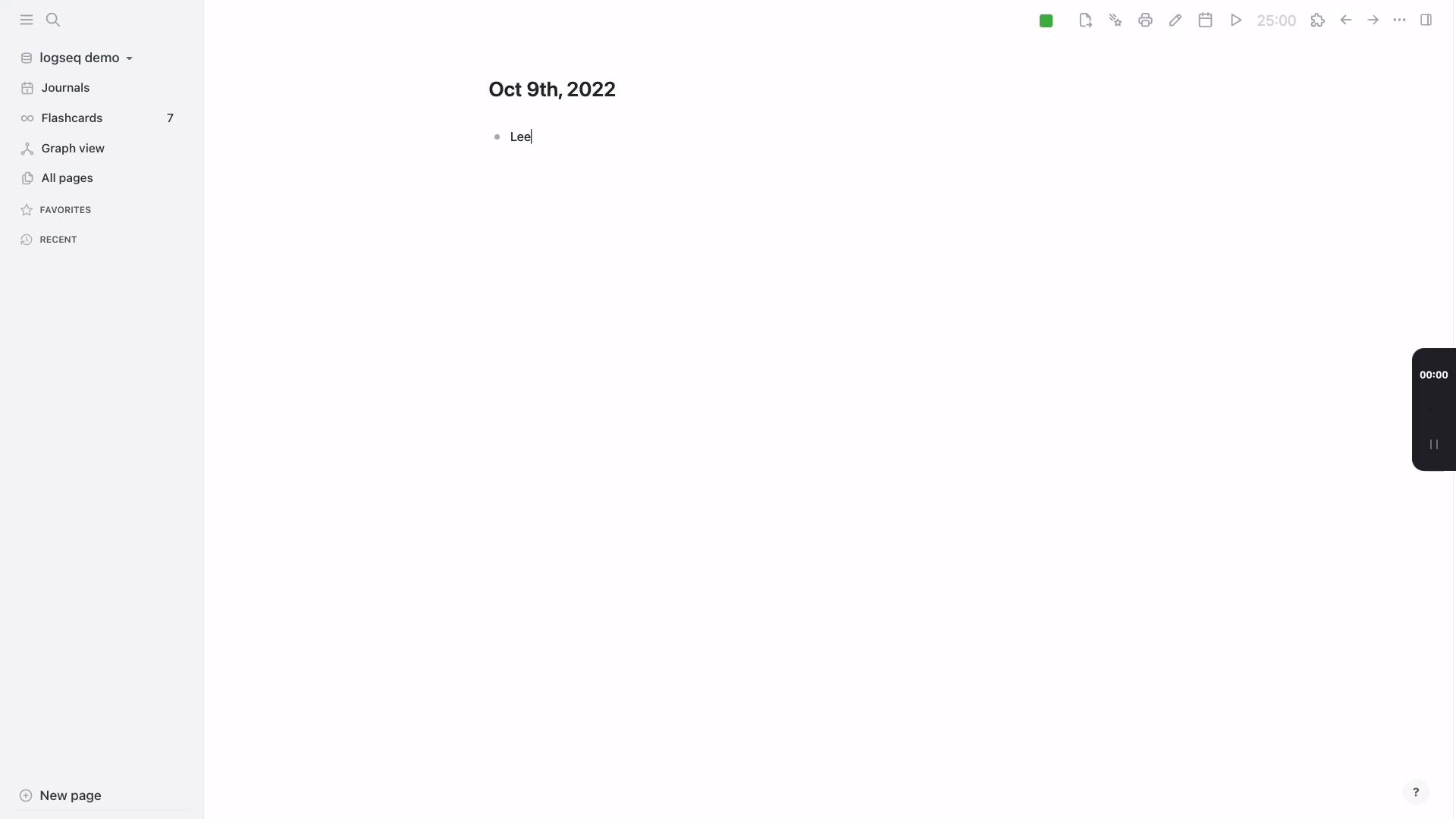 Logseq Demo - Creating a template - Descript